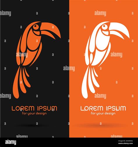 Vector Image Of An Hornbill Design On Black Background And Orange Background Logo Symbol Easy