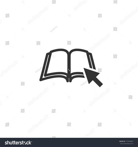 Silhouette Black Outline Book Cursor Arrow Stock Vector Royalty Free Shutterstock