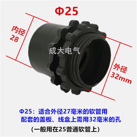 哩也波哩也包塑金属软管塑料接头波纹管蛇皮管黑尼龙接头锁母穿线软管黑接头 Φ25 50只【图片 价格 品牌 报价】 京东