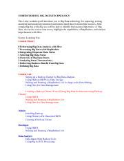 UNDERSTANDING BIG DATA TECHNOLOGY Doc UNDERSTANDING BIG DATA TECHNOLOGY This Day Workshop
