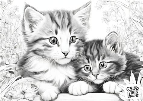 Realistic Cat Coloring Pages Free Printable