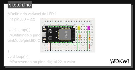 03 LED Piscando Wokwi ESP32 STM32 Arduino Simulator