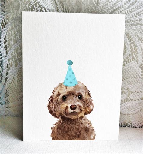 Cockapoo Birthday Card Brown Cockapoo Greeting Card Handmade Etsy