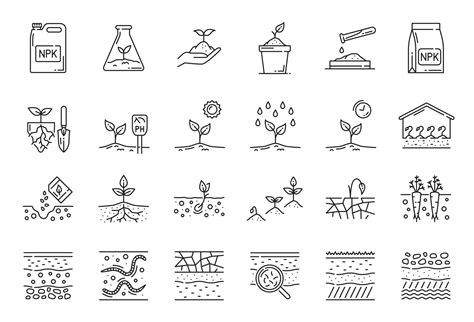 Ground Soil Agriculture And Agronomy Line Icons 29693855 Vector Art At