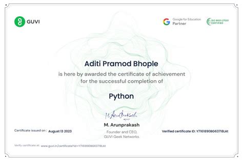 aditi bhople on linkedin successfully completed python course
