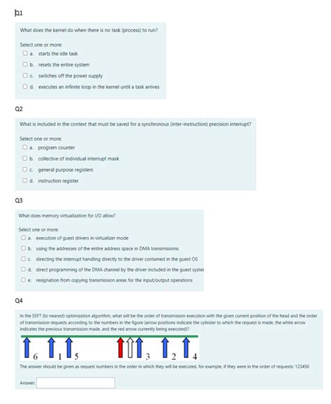 Solved What Does The Kernel Do When There Is No Task Chegg