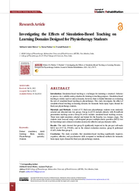 Pdf Investigating The Effects Of Simulation Based Teaching On Learning Domains Designed For