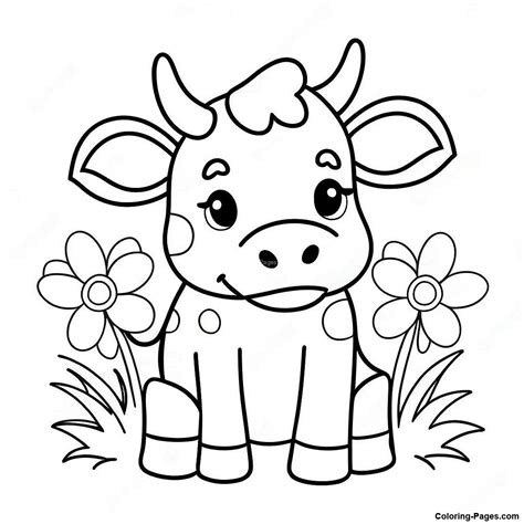 Cute Cow With Flowers Coloring Page Coloring Page Free Printable Pdf