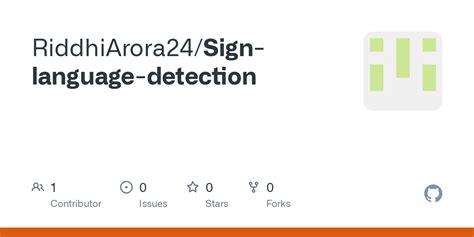GitHub RiddhiArora Sign Language Detection