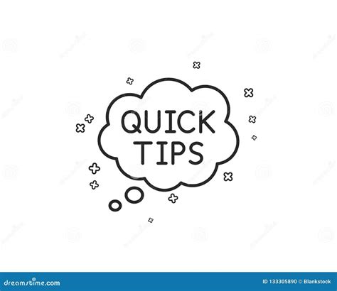 Quick Tips Line Icon Helpful Tricks Speech Bubble Sign Vector Stock