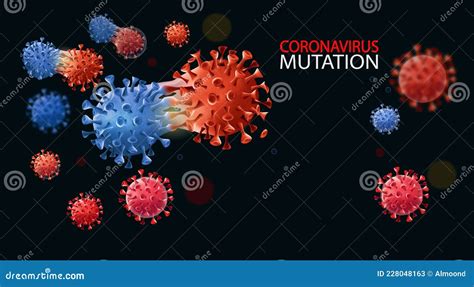 Coronavirus Mutation Background With Disease Molecules Mutating Virus