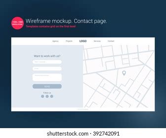 Web Design Wireframe Based Contact Page Stock Vector Royalty Free Shutterstock