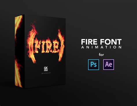 Fire Letters Font Animation Gk Mockups Store