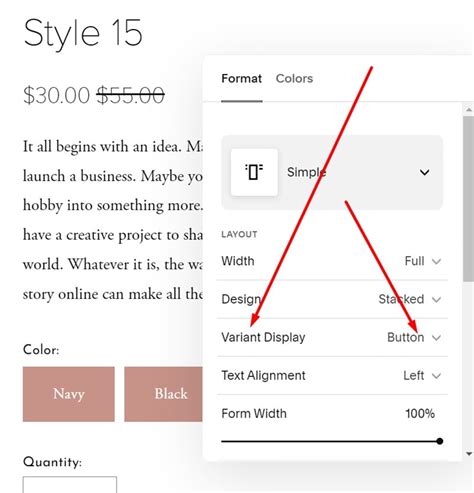 Variant Dropdown To Buttons Summary Block