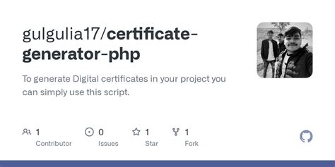 GitHub Gulgulia Certificate Generator Php To Generate Digital Certificates In Your Project