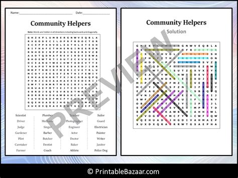 Community Helpers Word Search Printable Word Search Maker