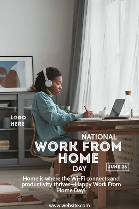 National Work From Home Day Template Poster Postermywall