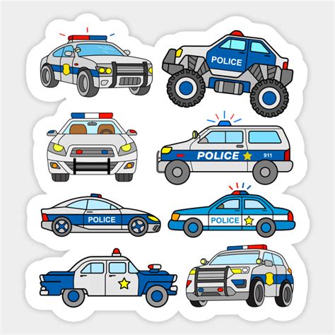 Police Cars Sticker Police Cars Us Police Car Police
