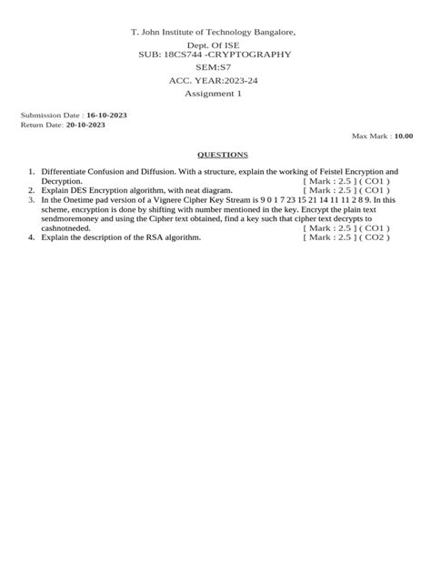 Crypto Assignment 1 Pdf