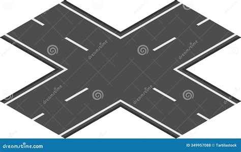 Intersection Road Sign Cartoon Vector Illustration