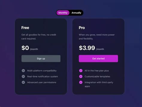 Pricing Page Generator React Vue Shadcn Ui And Tailwind Css Make