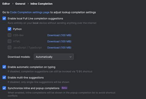 Full Line Code Completion PyCharm Documentation