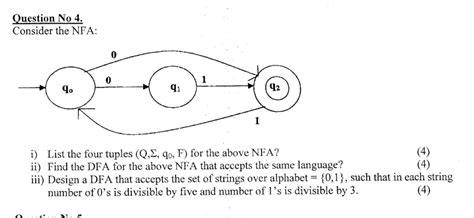 Solved Question No Consider The NFA I Chegg Com