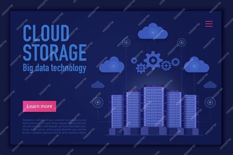 Premium Vector Cloud Storage Management Computing Database And Information Storage Website