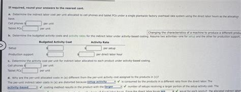 Solved Activity Based Costing And Product Cost Distortion