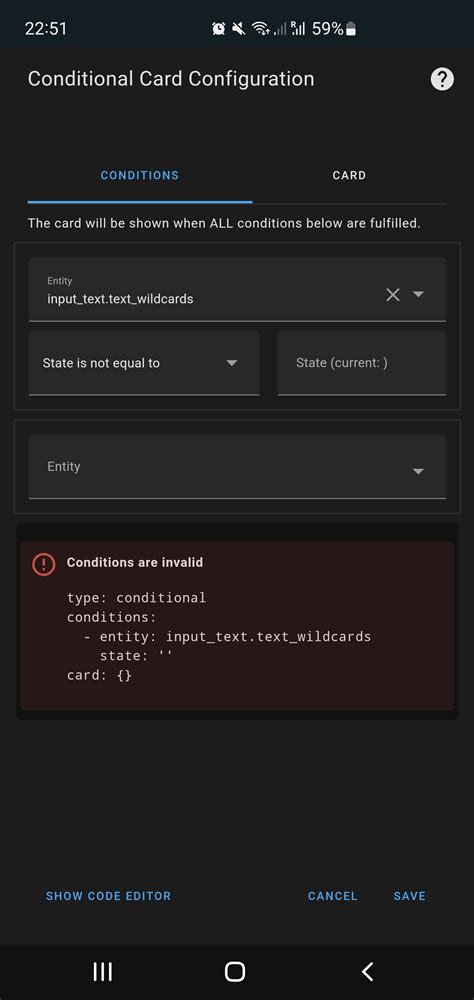 Conditional Card Not Working Properly With Inputtext Helper · Issue