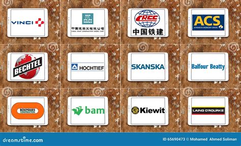 Construction Companies Icons Logos Editorial Image