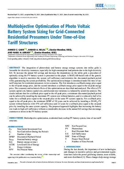 Pdf Multi Objective Optimization Of Photovoltaic Wind Hybrid System For Community Smart Dc