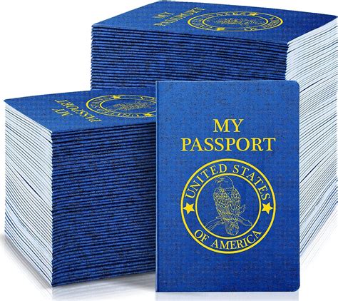Woanger 50 Pcs Blank Passport Book Passport Notebook Blue