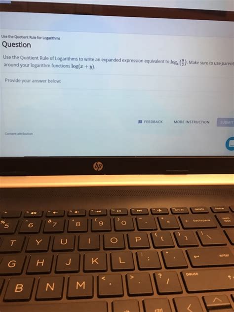 Solved Use The Quotient Rule For Logarithms Question Use The