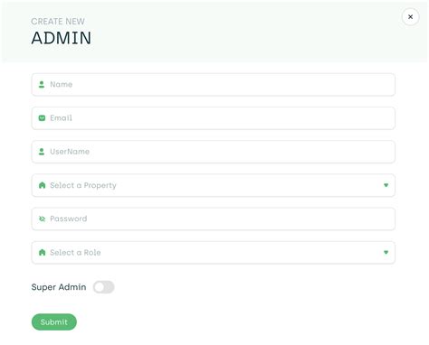 create or edit an admin profile