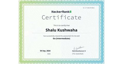 Shalu Kushwaha On Linkedin Hackerrank Skill Certificate