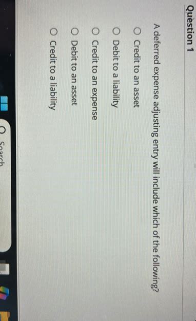 Solved Question 1a Deferred Expense Adjusting Entry Will
