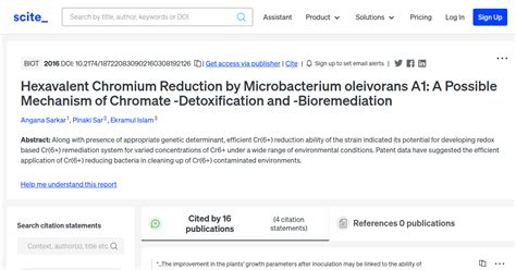 Hexavalent Chromium Reduction By Microbacterium Oleivorans A1 A
