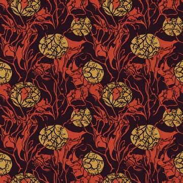 Premium Ai Image A Dark Red And Gold Pattern With A Gold Flower And