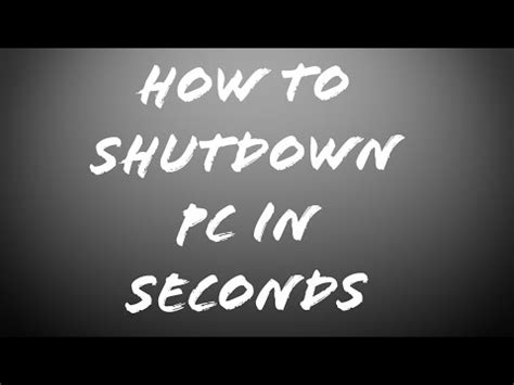 How To Shut Down Your PC In Seconds YouTube