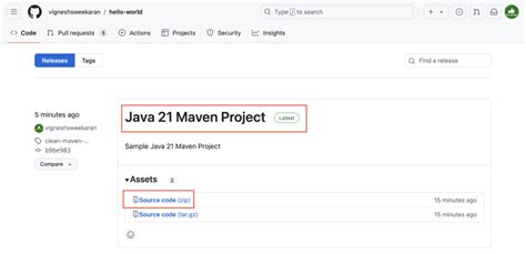 how to create a github repository and push a hello world java 21 maven
