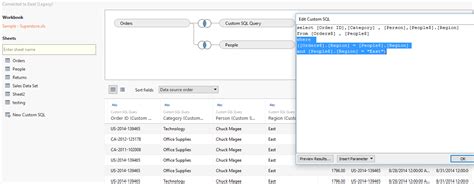 Tableau For All How To Write Queries While Connecting To The Excel