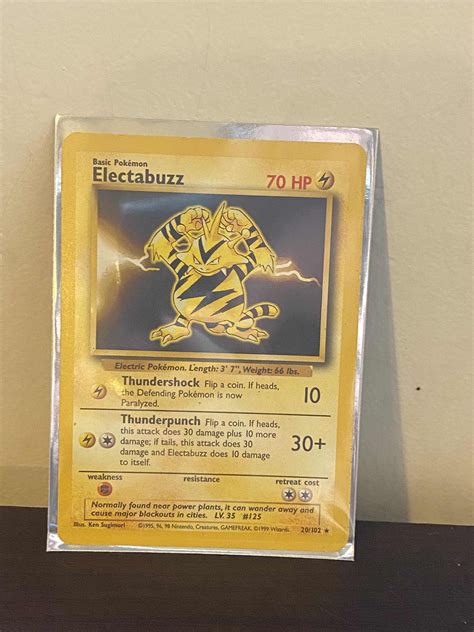 Electabuzz Pokemon Card Real Pokemon Card Rare Base Set Card Etsy España
