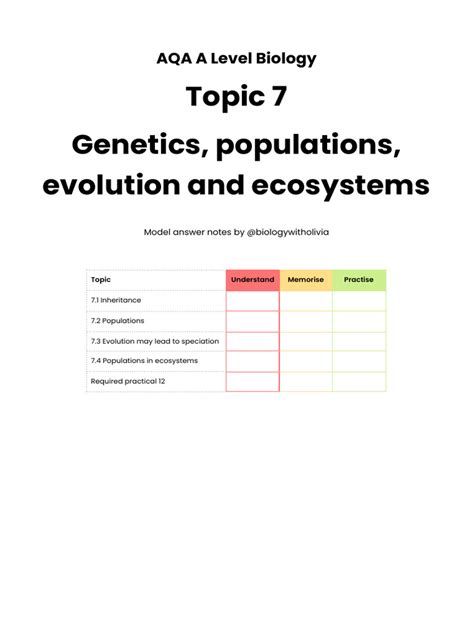 Topic 7 Genetics Populations Evolution And Ecosy 240613 125021