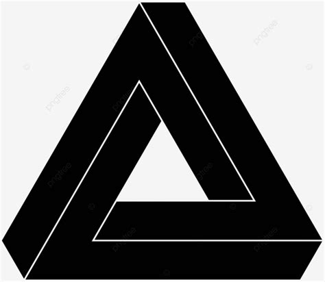 Black Silhouette Vector Illustration Of Geometric 3d Object Penrose Triangle Icon As Optical