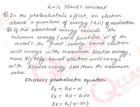 Class 12 Isc Physics Important Notes Chapter Photoelectric Effect
