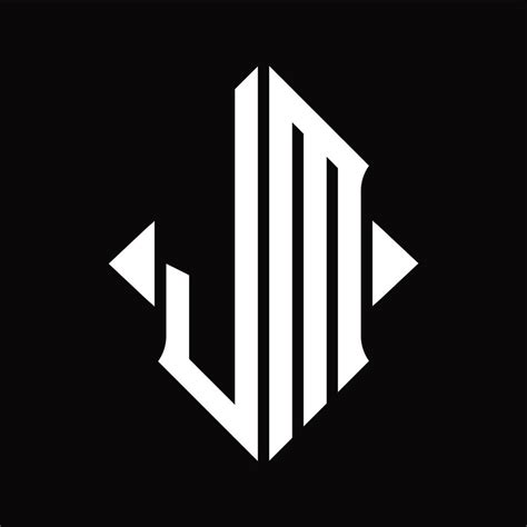 Monograma Del Logotipo Jm Con Plantilla De Diseño Aislado En Forma De