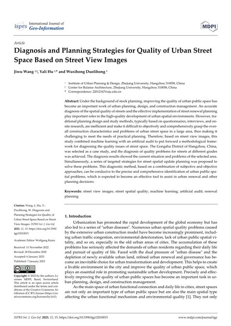 Pdf Diagnosis And Planning Strategies For Quality Of Urban Street Space Based On Street View