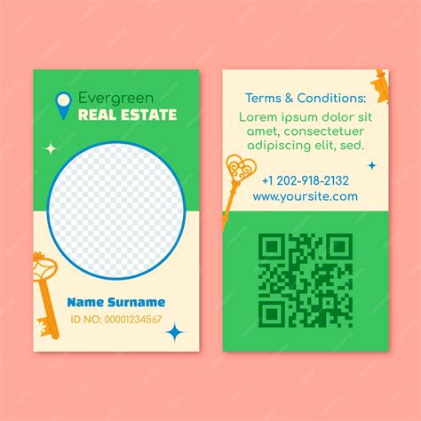 Tarjeta De Identificación De Bienes Raíces Dibujada A Mano Vector Gratis