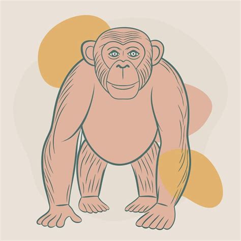 Simple Monkey Illustration Premium AI Generated Vector
